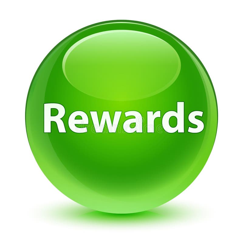 Rewards Glassy Green Round Button Stock Illustration - Illustration of ...