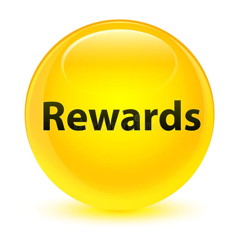 Rewards Glassy Yellow Round Button Stock Illustration - Illustration of ...