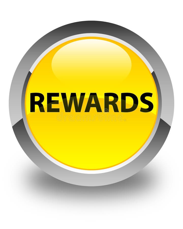 Rewards Glossy Yellow Round Button Stock Illustration - Illustration of ...
