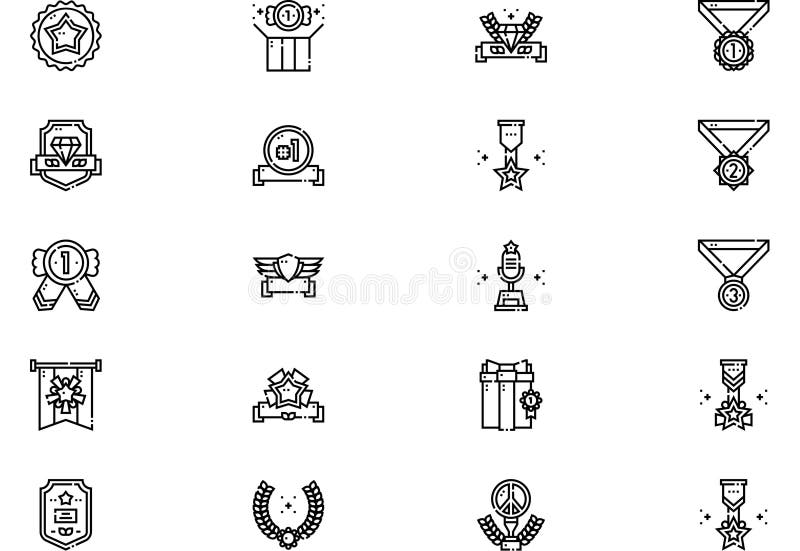 Rewards Icons Collection is a Vector Illustration with Editable Stroke ...
