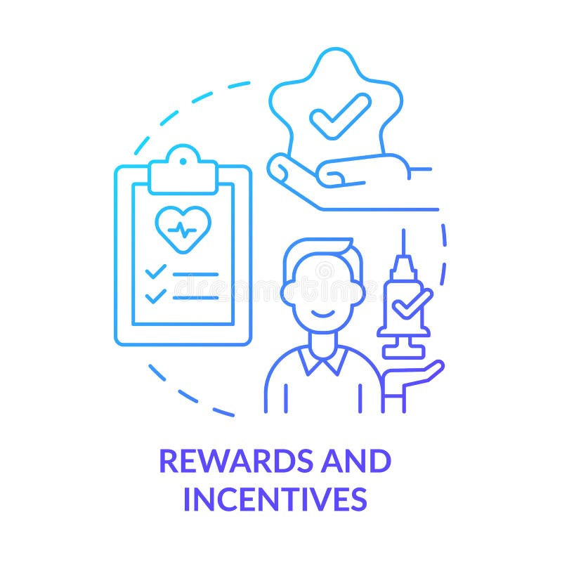 Rewards and Incentives Blue Gradient Concept Icon Stock Vector ...