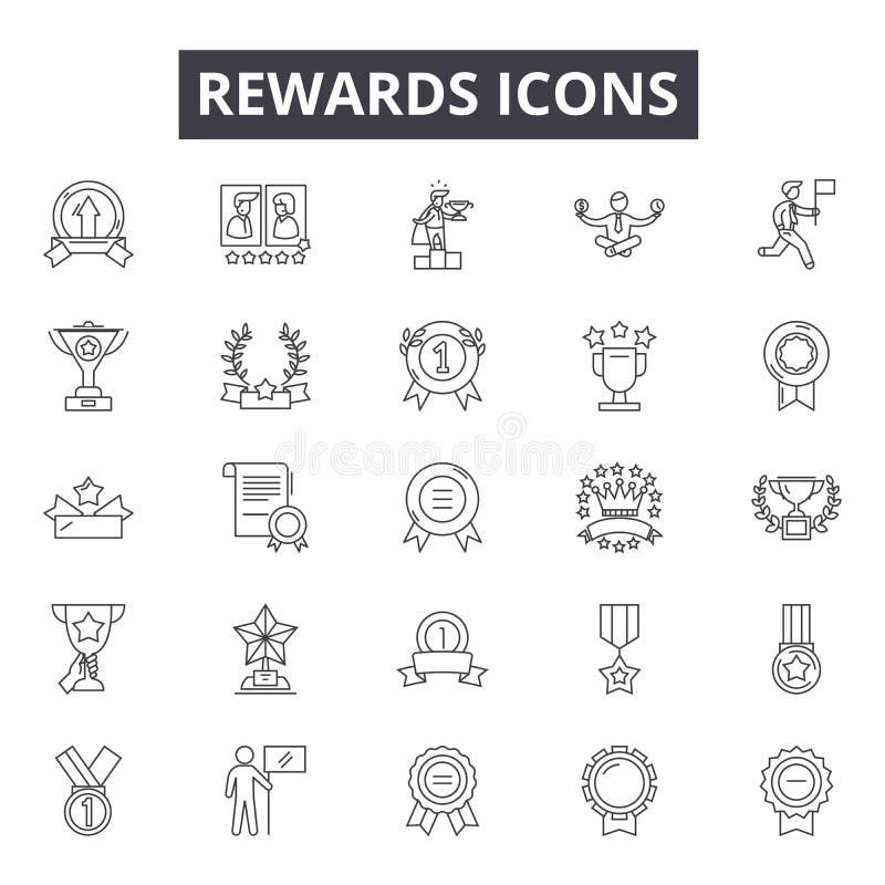 Rewards Line Icons, Signs, Vector Set, Linear Concept, Outline ...