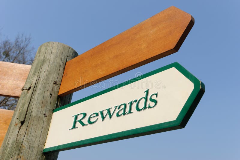 Rewards signpost stock photo. Image of goal, arrow, billboard - 20517926