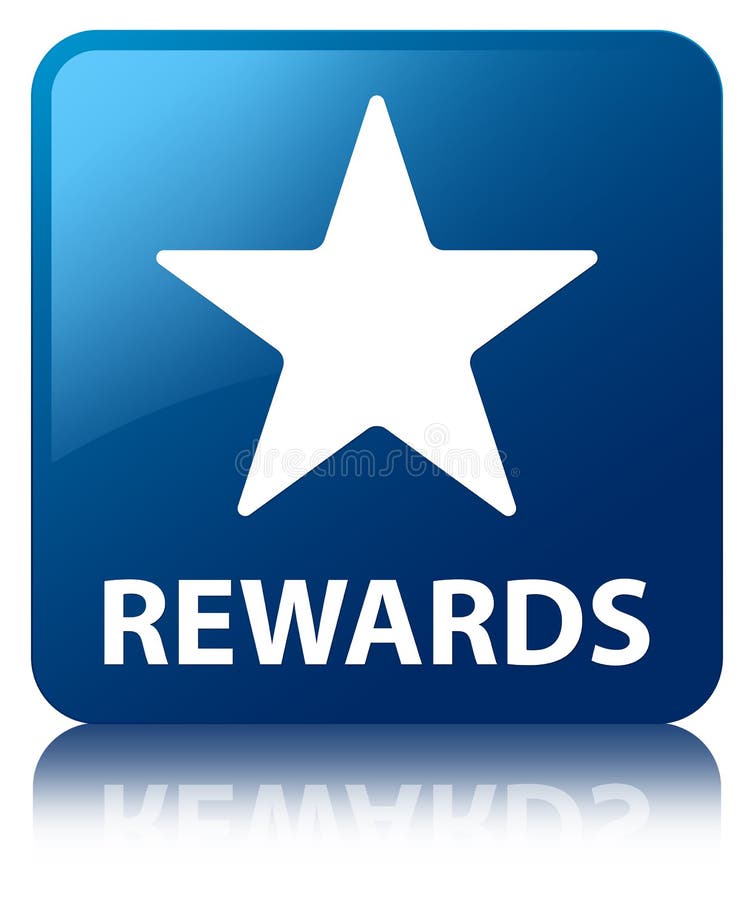 Rewards (star Icon) Blue Square Button Stock Illustration ...