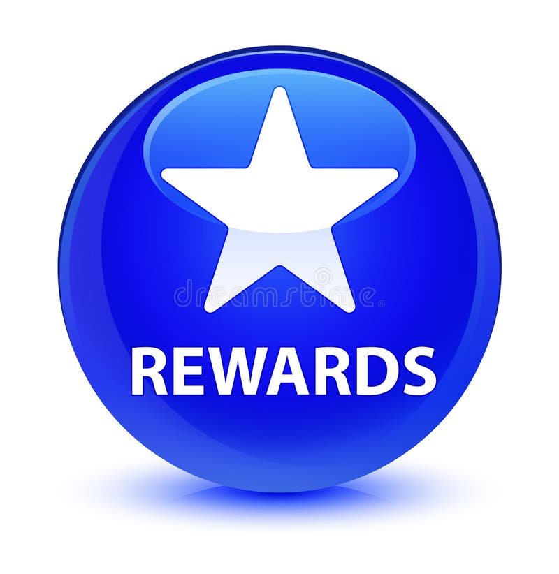 Rewards (star Icon) Glassy Blue Round Button Stock Illustration ...