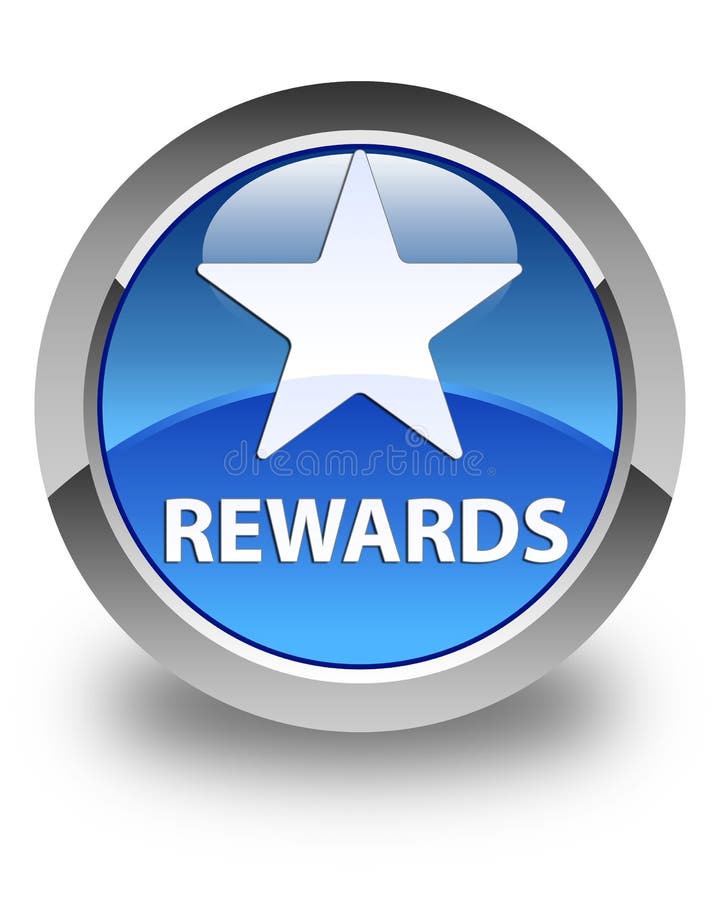 Rewards (star Icon) Glossy Blue Round Button Stock Illustration ...