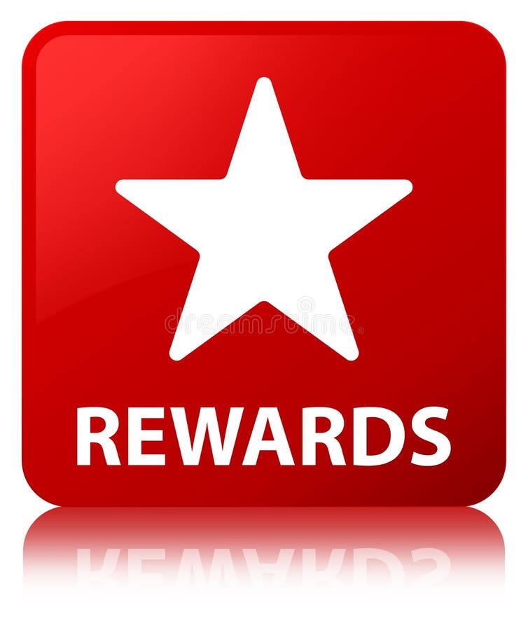 Rewards (star Icon) Red Square Button Stock Illustration - Illustration ...