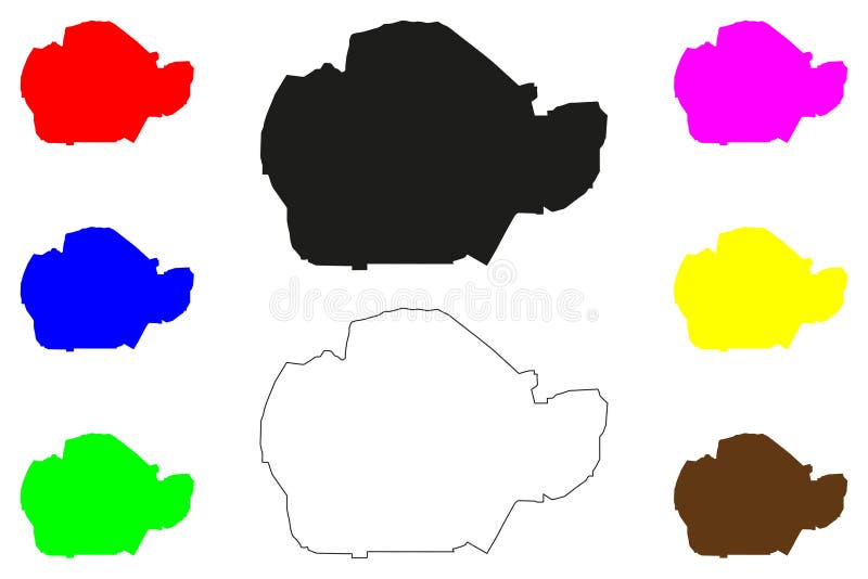 Rewari City (Republic of India, State of Haryana) Map Vector ...