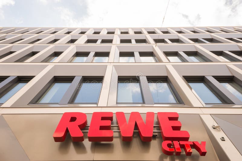 Rewe City entrance editorial photography. Image of shop - 43122042