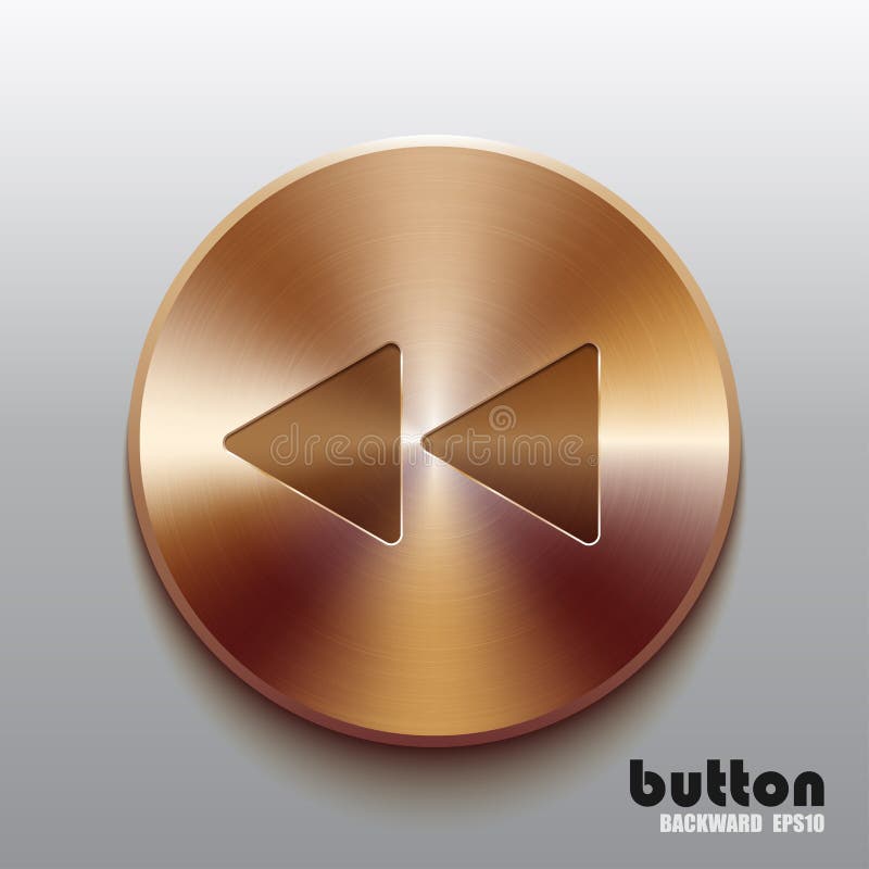 Rewind back bronze button stock vector. Illustration of back - 89088943