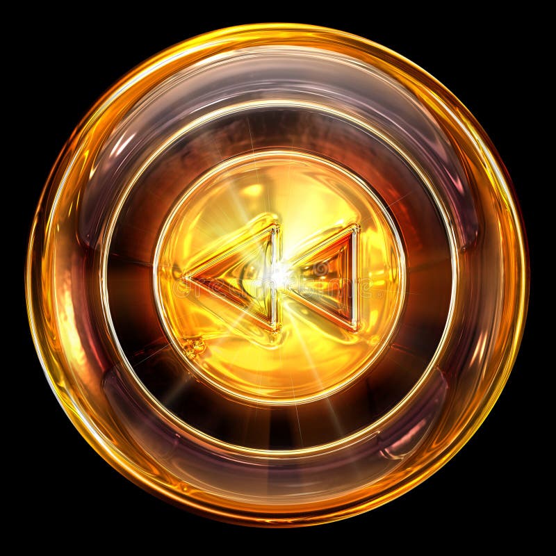 Rewind Back icon amber stock illustration. Illustration of back - 292585034