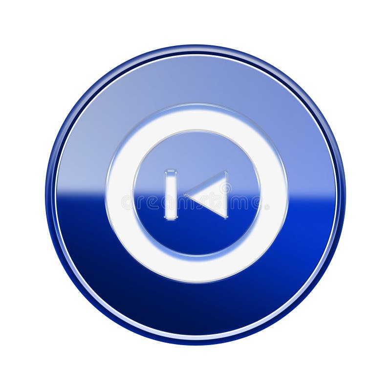 Rewind Back Icon Glossy Blue. Stock Illustration - Illustration of page ...