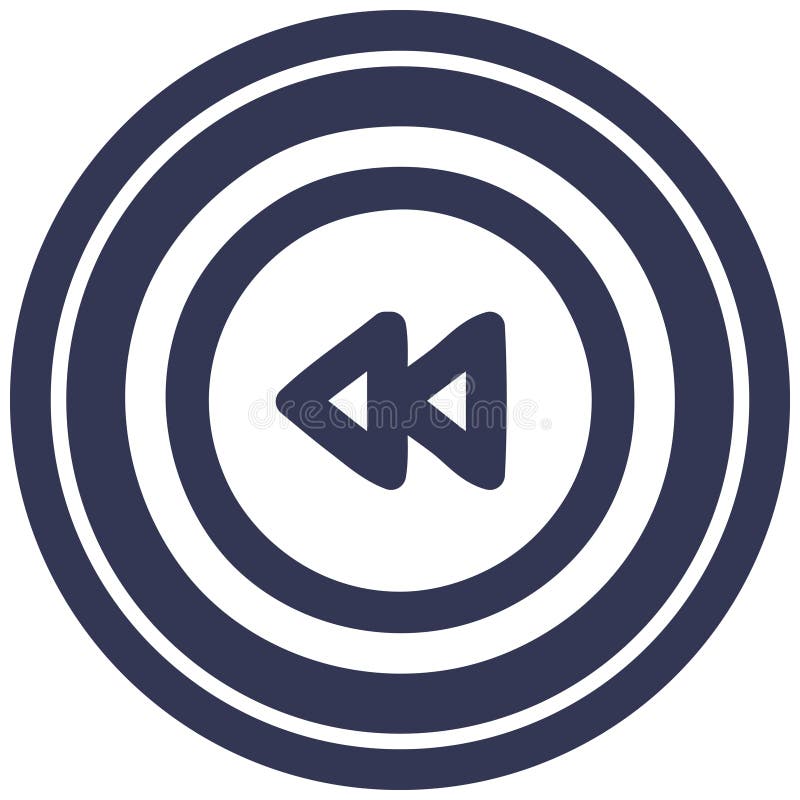 Rewind Button Circular Icon Stock Vector - Illustration of rewind ...