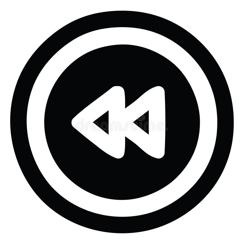 Rewind button icon symbol stock vector. Illustration of rewind - 150439005