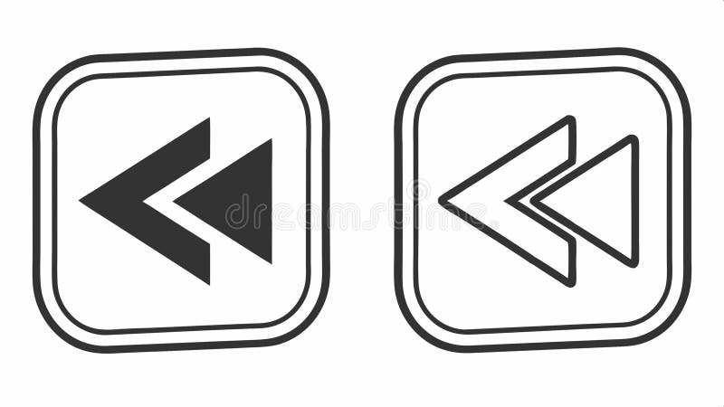 Rewind Button Icons, Representing Media Controls, Playback, and Backward Navigation Vector ...
