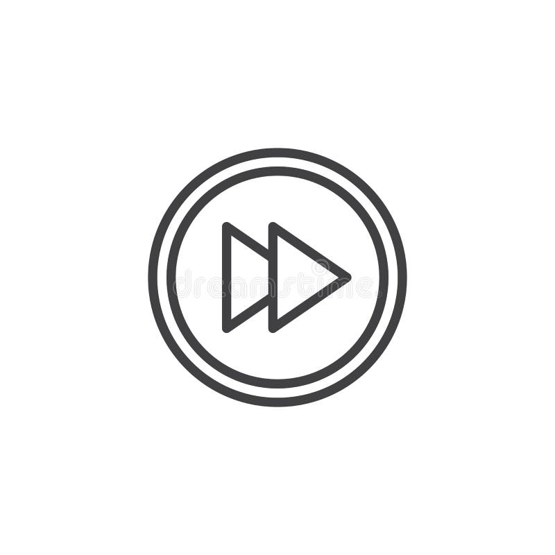 Rewind button outline icon stock vector. Illustration of design - 115935953