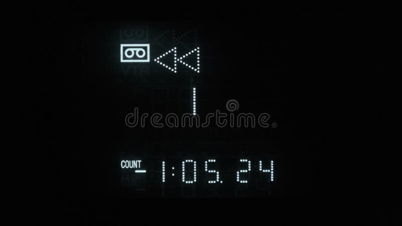 Rewind Counter on VCR Timecode, VHS Player, Retro Led Indicator Stock ...