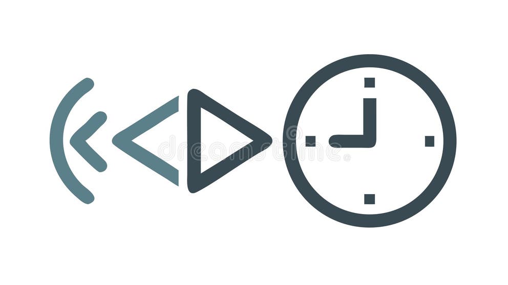 Rewind and Fast Forward Clock Icons for Time Control, Vector Design ...