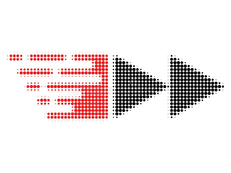 Rewind Forward Halftone Dotted Icon with Fast Rush Effect Stock Vector ...