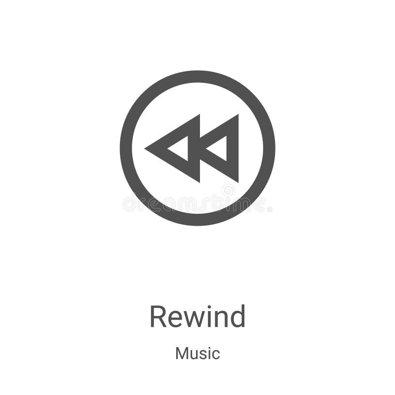 Rewind Music Back Icon Symbol. Stock Vector - Illustration of object ...