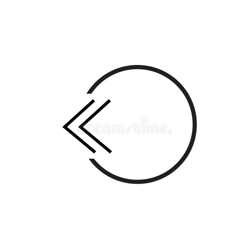 Rewind Icon Vector Sign And Symbol Isolated On White Background, Rewind ...