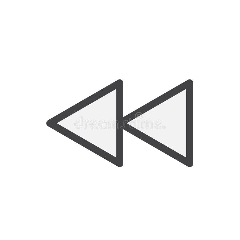 Rewind Icon Vector Sign and Symbol Isolated on White Background, Rewind ...