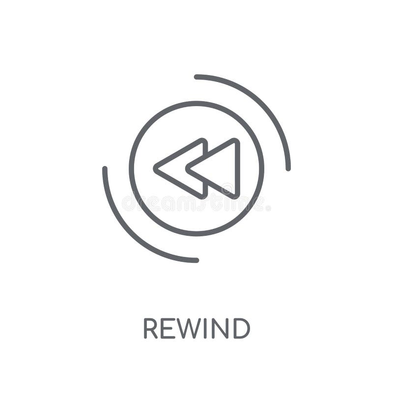 Rewind Linear Icon. Modern Outline Rewind Logo Concept on White Stock ...