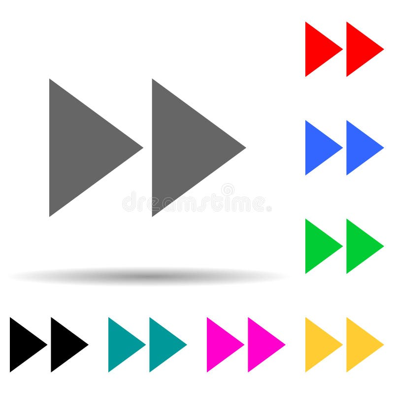 Rewind Mark Multi Color Style Icon. Simple Thin Line, Outline Vector of ...