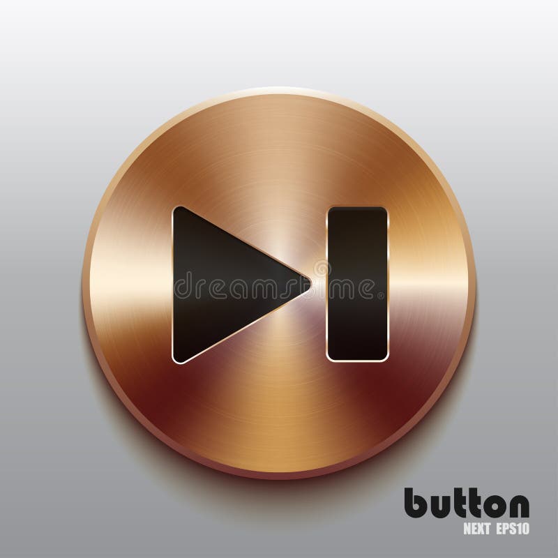 Rewind next golden button stock vector. Illustration of abstract - 89055697
