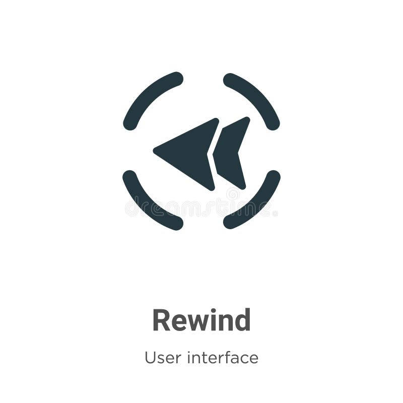 Rewind Symbol Vector Icon on White Background. Flat Vector Rewind ...