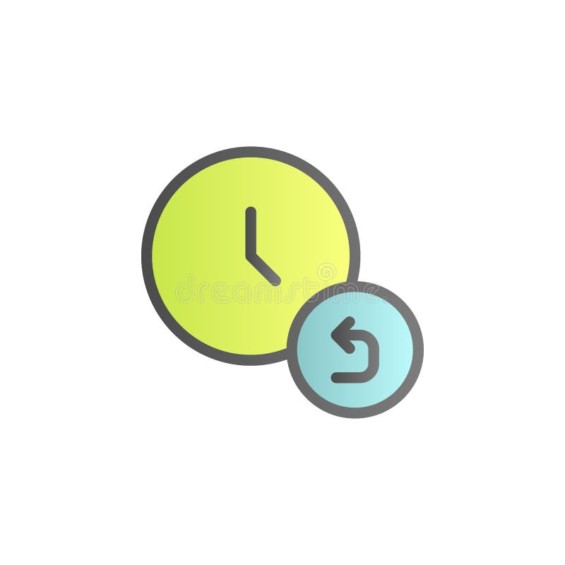 Two Color Rewind Time Vector Icon from General Concept. Isolated Blue ...
