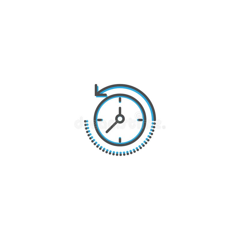 Rewind Time Icon Line Design. Business Icon Vector Illustration Stock ...