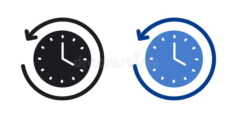 Rewind time icon vector stock vector. Illustration of arrow - 348159009