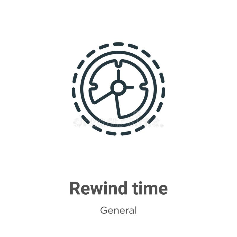 Simple Rewind Thin Line Vector Icon Stock Vector - Illustration of outline, isolated: 133626125