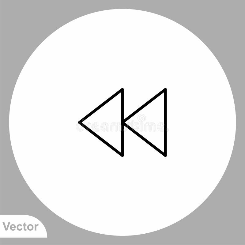Rewind Vector Icon Sign Symbol Stock Vector - Illustration of press ...