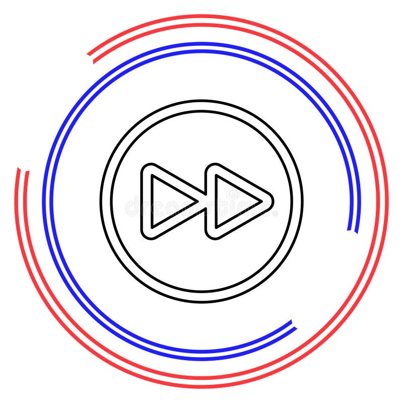 Simple Rewind Thin Line Vector Icon Stock Vector - Illustration of ...