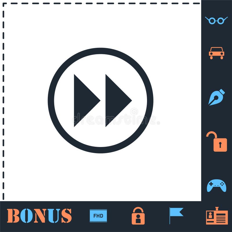 Rewinding icon flat stock vector. Illustration of open - 146482851