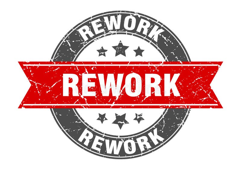 Rework Round Ribbon Isolated Label. Rework Sign Stock Vector ...
