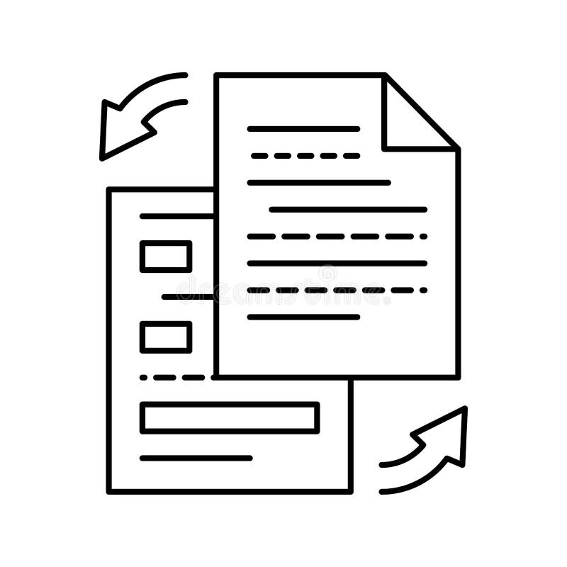 Rewriting Text Line Icon Vector Illustration Stock Vector