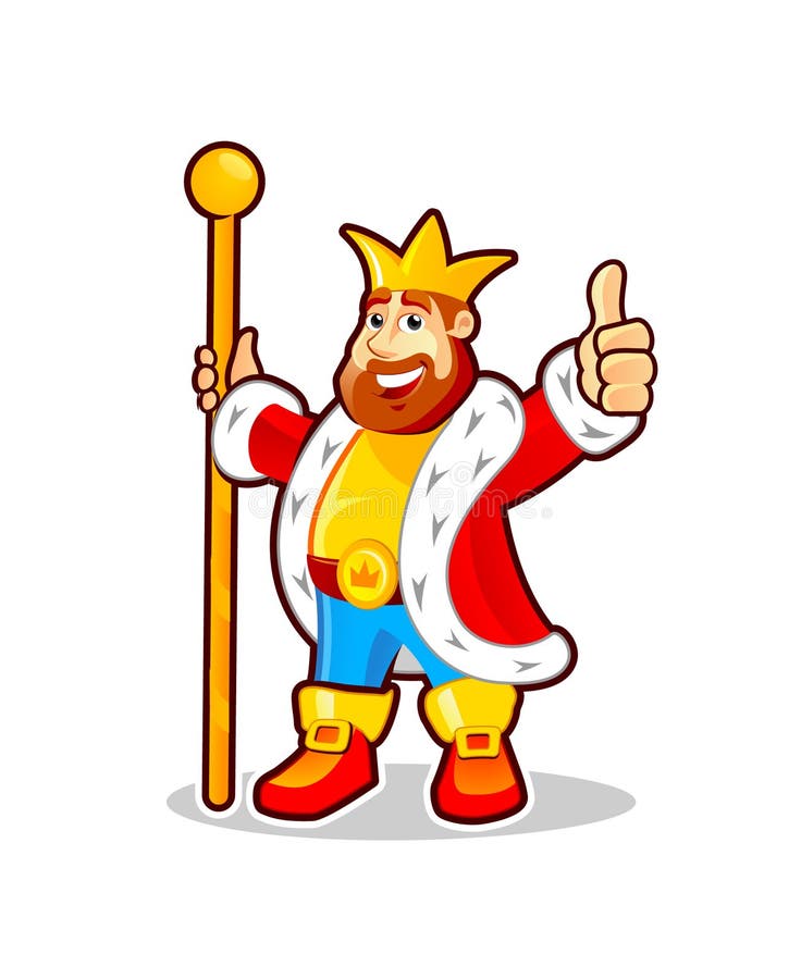 Personaje De Dibujos Animados Aislado Del Rey Ilustración del Vector ...