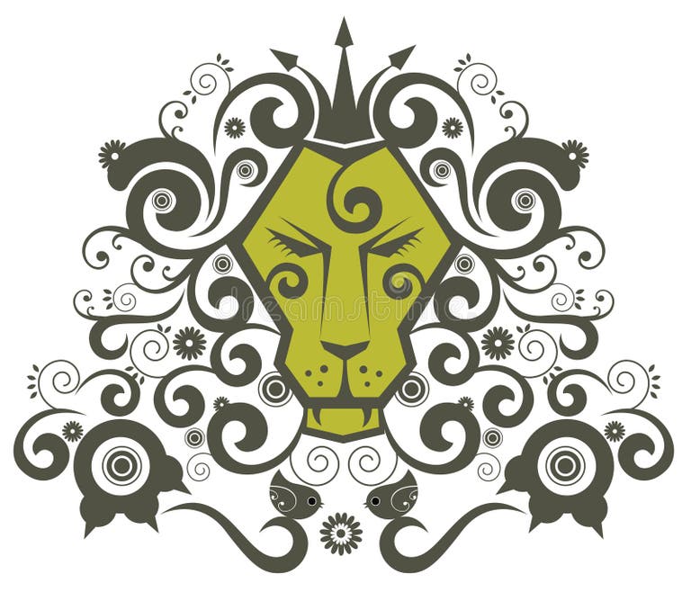 Rey del león ilustración del vector. Ilustración de salvaje - 9253398