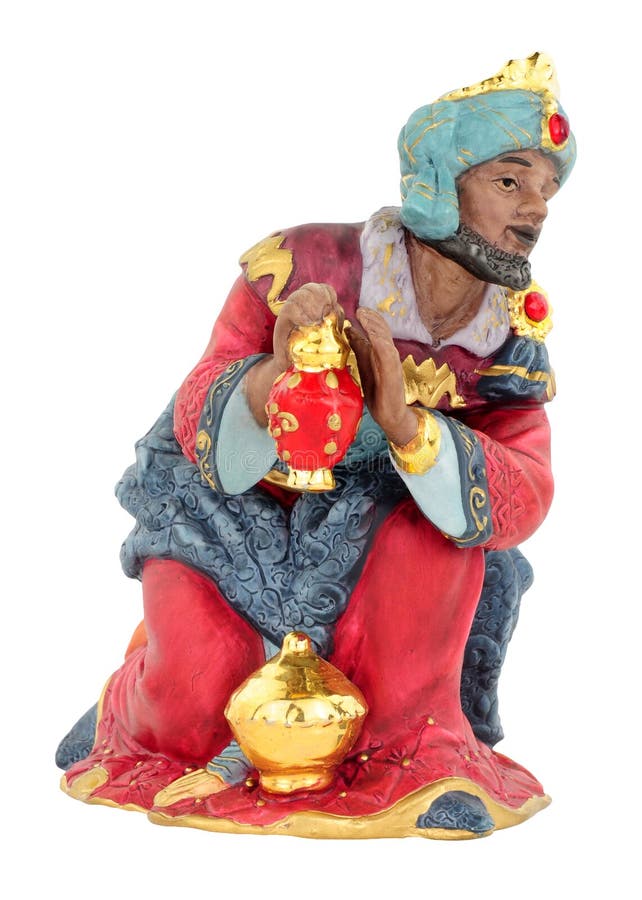 Rey Figure Kneeling De La Natividad De La Navidad Imagen de archivo ...