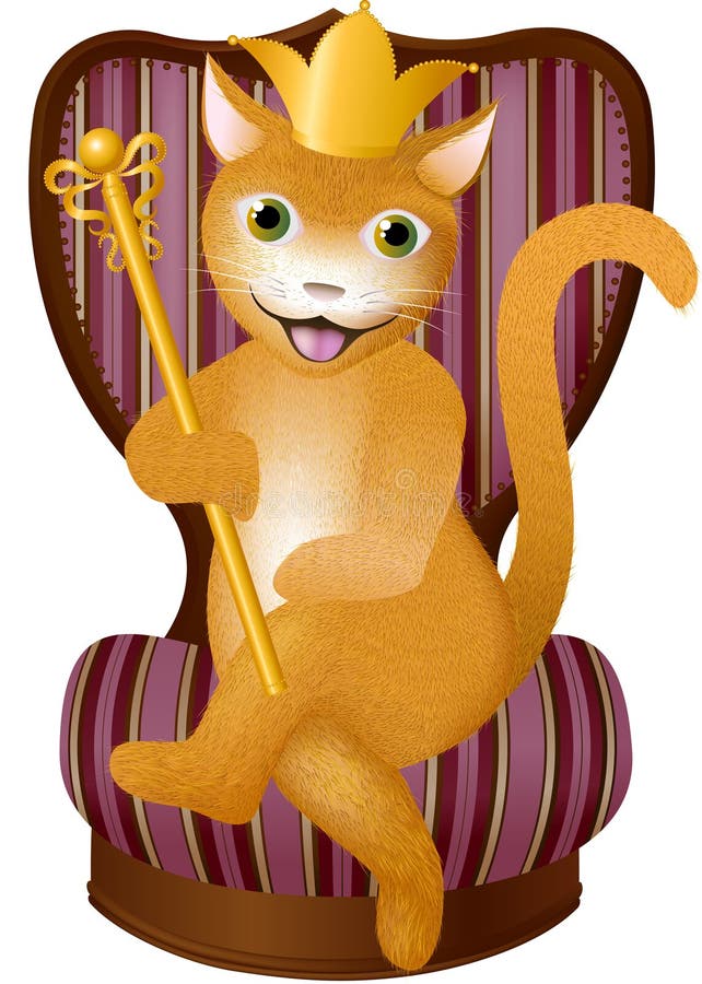 Rey rojo Cat ilustración del vector. Ilustración de noble - 16786221