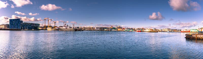 Reykjavik - May 02, 2018: the Harpa Opera House in Reykjavik, Iceland ...