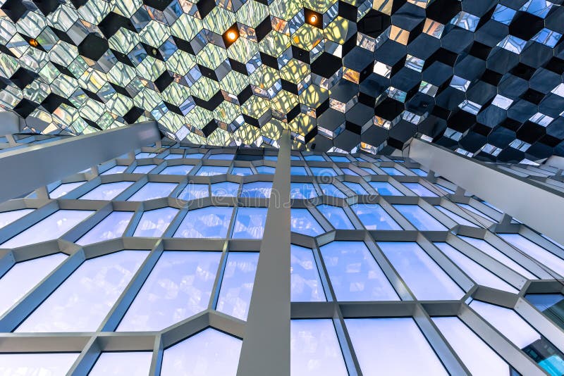 Reykjavik - May 02, 2018: Inside the Harpa Opera House in Reykjavik ...