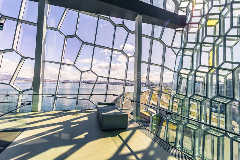 Reykjavik - May 02, 2018: Inside the Harpa Opera House in Reykjavik ...