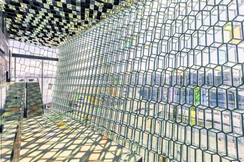 Reykjavik - May 02, 2018: Inside the Harpa Opera House in Reykjavik ...