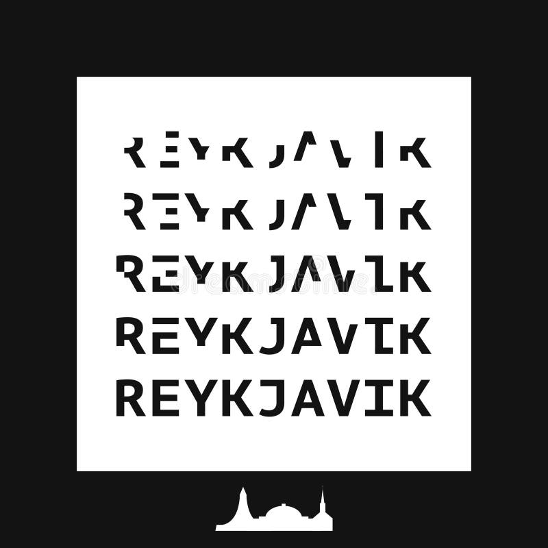 Reykjavik Typography Minimalist Vector Image for Sticker, Logo, Icon ...