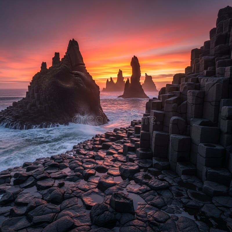 Imposing Hexagonal Basalt Columns Stock Illustrations – 13 Imposing ...