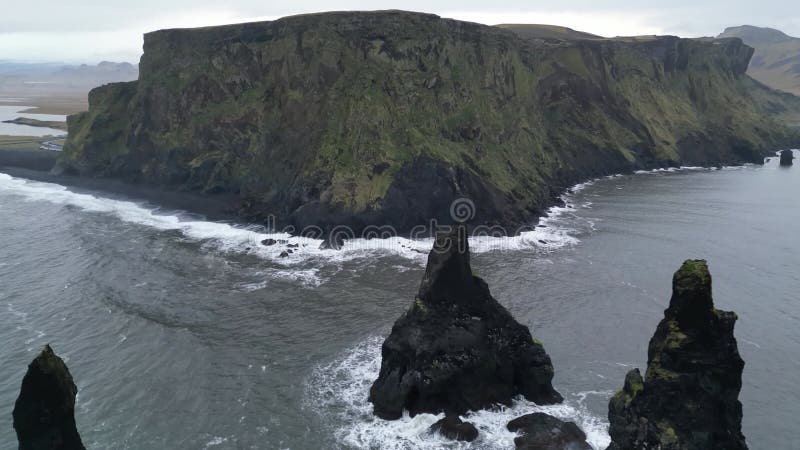 Reynisfjara Beach is the Most Famous Beach in Iceland. Stock Footage ...